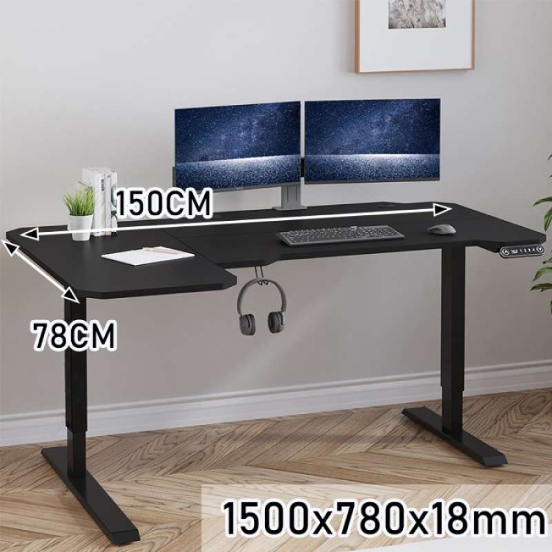 Promo Terbaru 150Cm L-Shape Electric Height Adjustable Table Standing ...