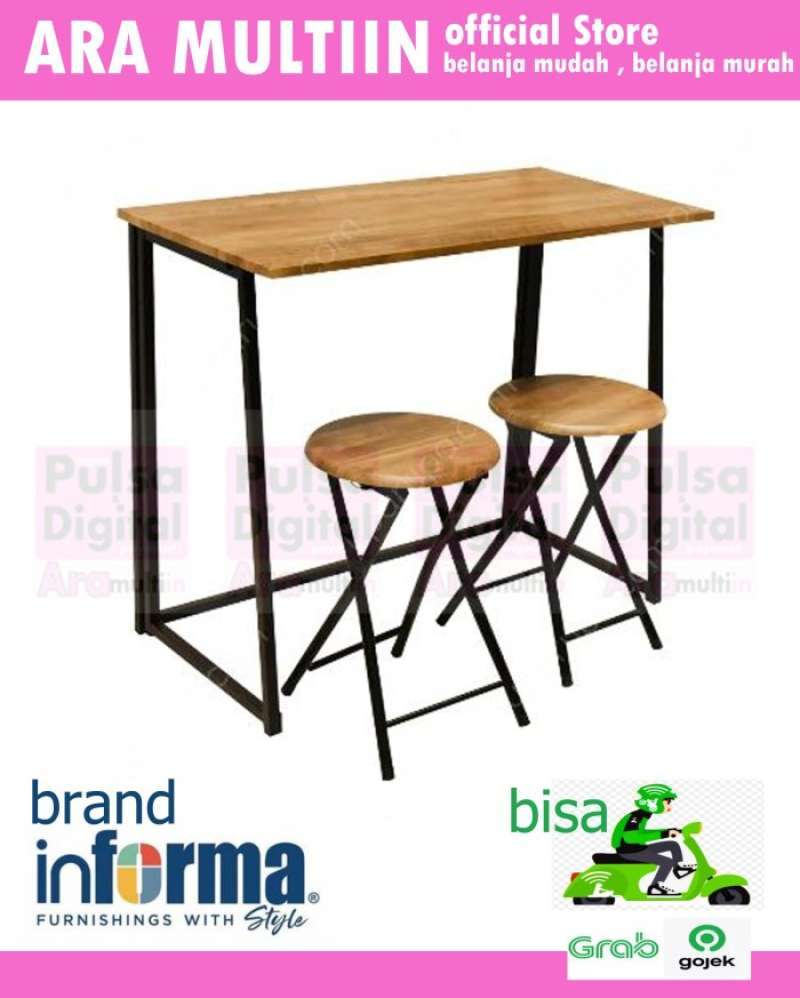 Promo Baru Informa Meja Makan Minimalis -Lexi Folding Table Set W/2 ...