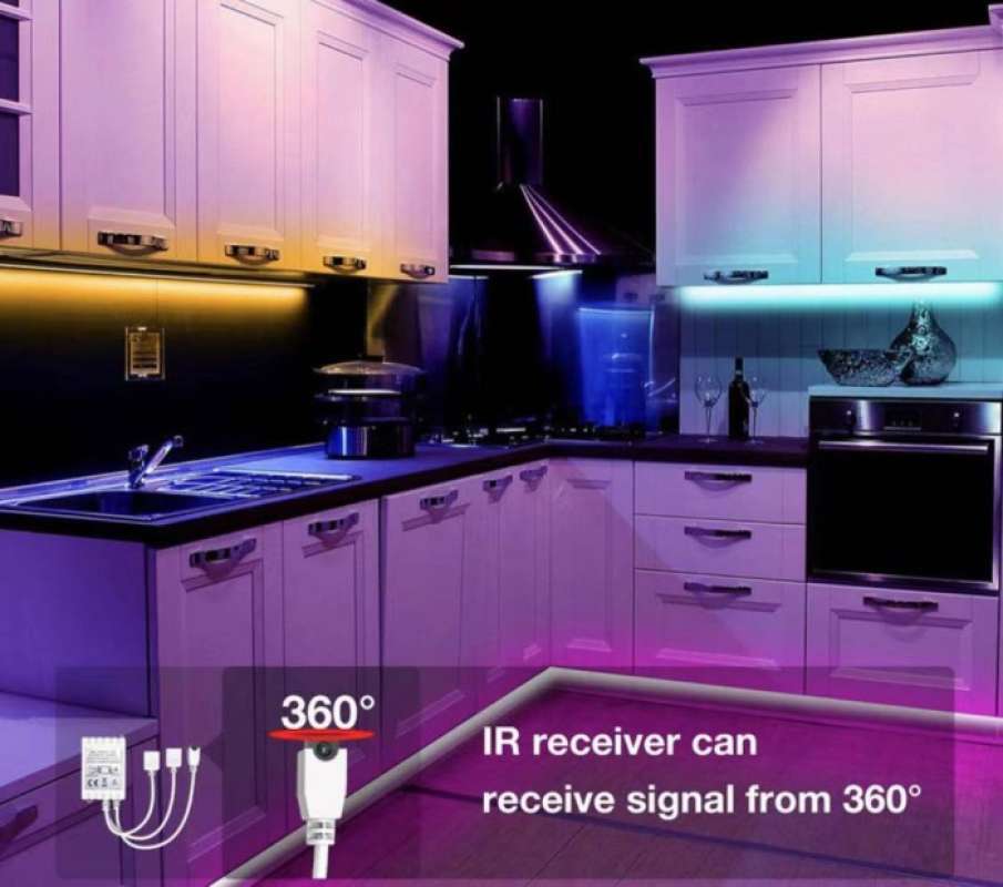 Promo PROMO - LAMPU LED STRIP 3528 RGB WARNA WARNI IP44 10M AC 220V+ADAPTOR+REMOTE - 5050 10m ...