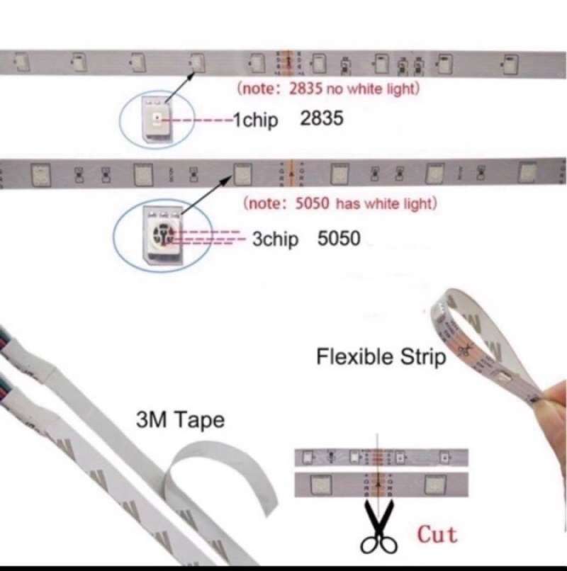 Promo PROMO - LAMPU LED STRIP 3528 RGB WARNA WARNI IP44 10M AC 220V ...