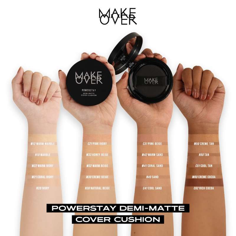 Jual Make Over - Powerstay Demi-matte Cover Cushion 15gr - W22 Warm ...