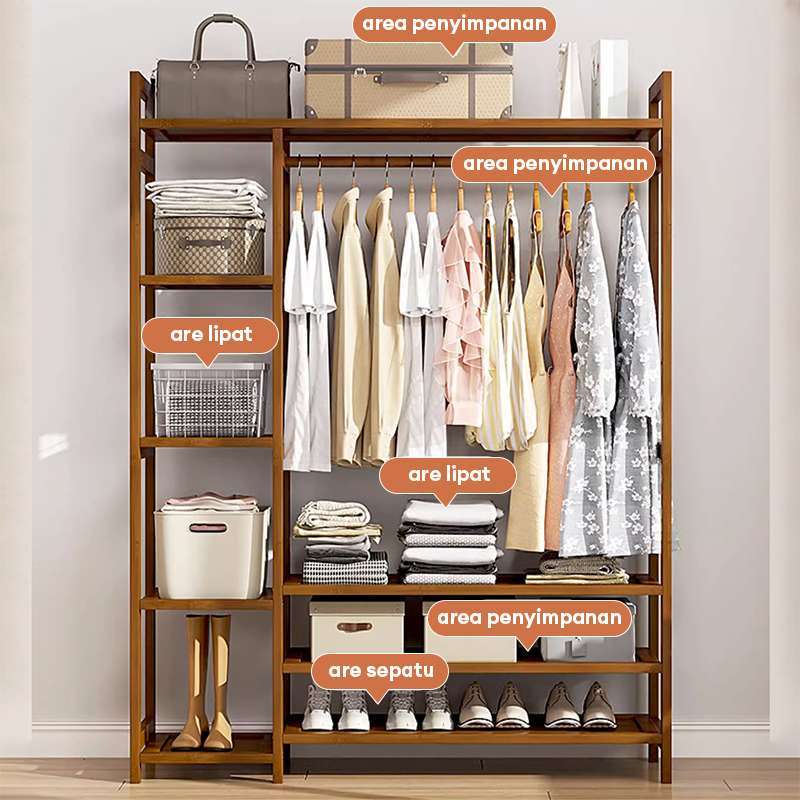 Promo Rak mantel Rak pakaian gantung Lemari Tempat Penyimpanan Pakaian ...