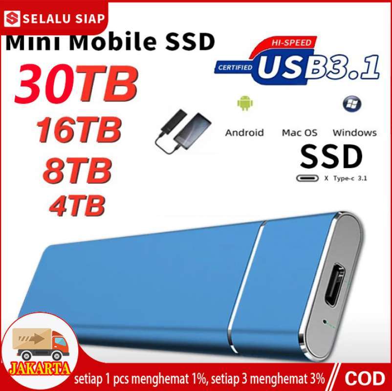 Promo SSD Eksternal M.2 dengan Kapasitas 30TB dan Kecepatan Tinggi USB 3.1 C, Terbuat dari ...
