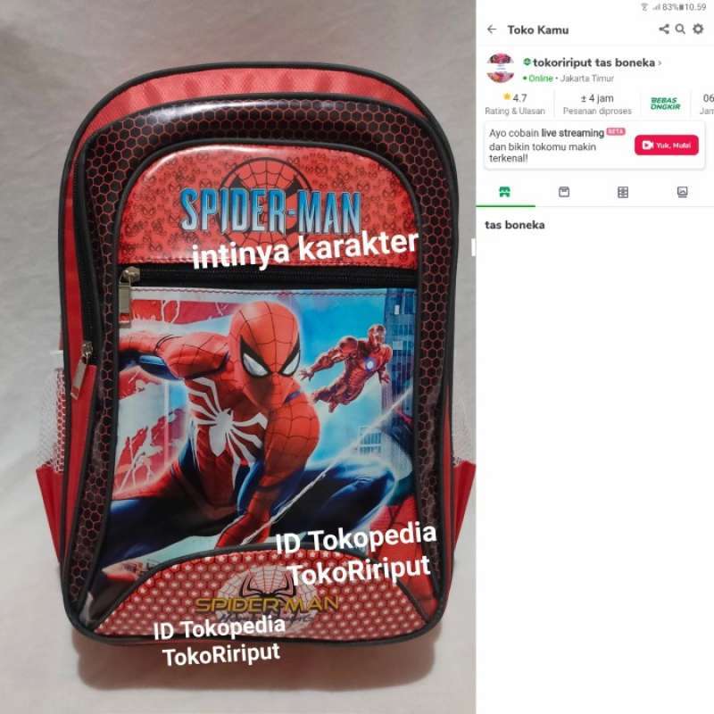 Jual tas ransel anak sekolah tk paud spiderman thomas cars transformer - Ultraman di Seller ...