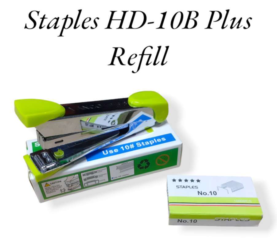 Jual In 1 Staples+Isi Vanco Stapler Hd10b Staples Hekter Cekrekan Plus Refill Atau Isi - HIJAU ...