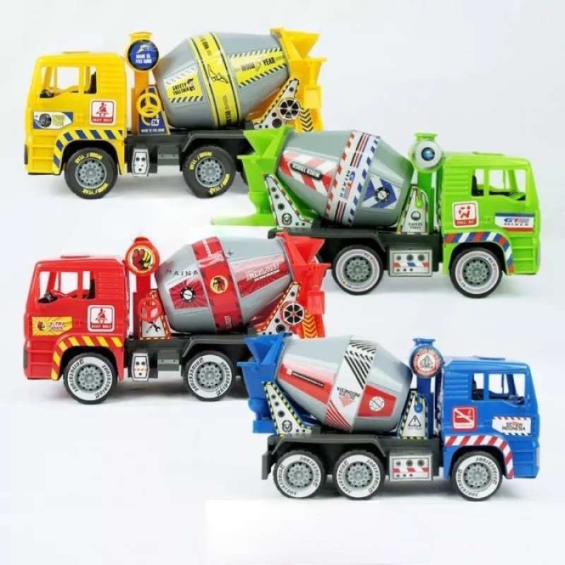 Promo Mainan Truk Molen Truk Mixer Jumbo Bahan Tebal Roda Friction-kado ...