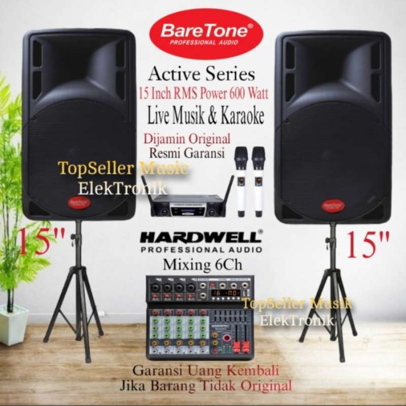 Promo PAKET SOUND SYSTEM LIVE MUSIK & KARAOKE BARETONE SPEAKER 15 INCH ...