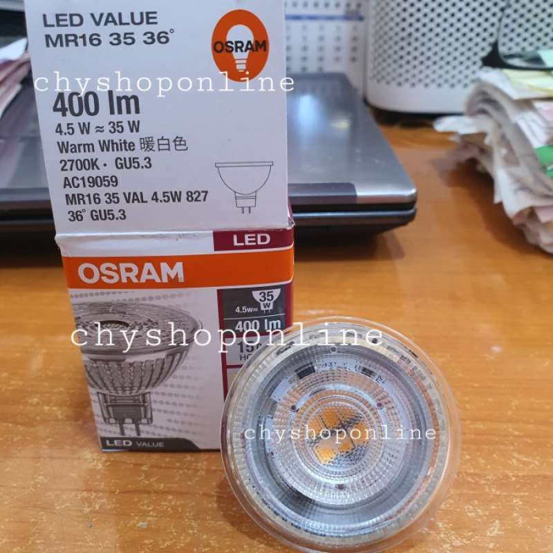 Promo LAMPU LED MR 16 OSRAM 12V 4.5W, LAMPU HALOGEN LED OSRAM 12V 4.5 WATT - Diskon 50% di ...