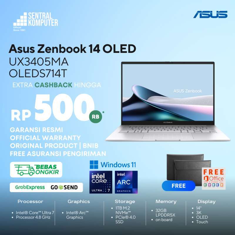 Jual Asus Zenbook 14 Oled Ux3405ma - Intel Core Ultra 7 Intel Arc 32gb ...