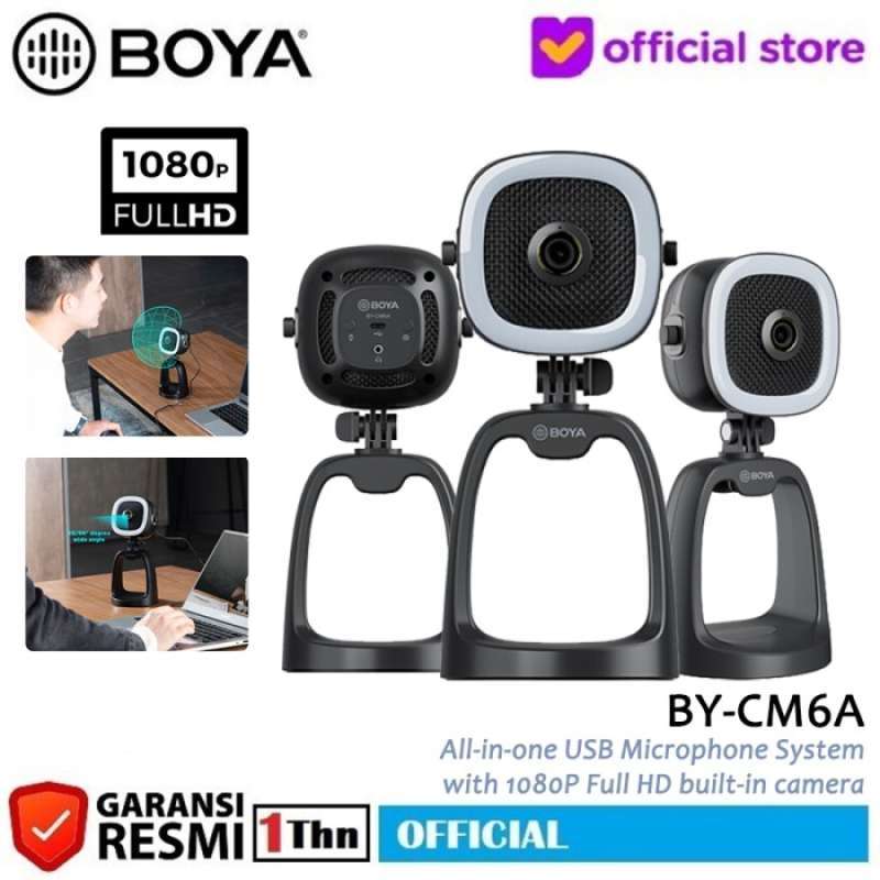 Promo BOYA BY-CM6 A/B ALL IN ONE USB MICROPHONE WITH BUILT-IN CAMERA ...