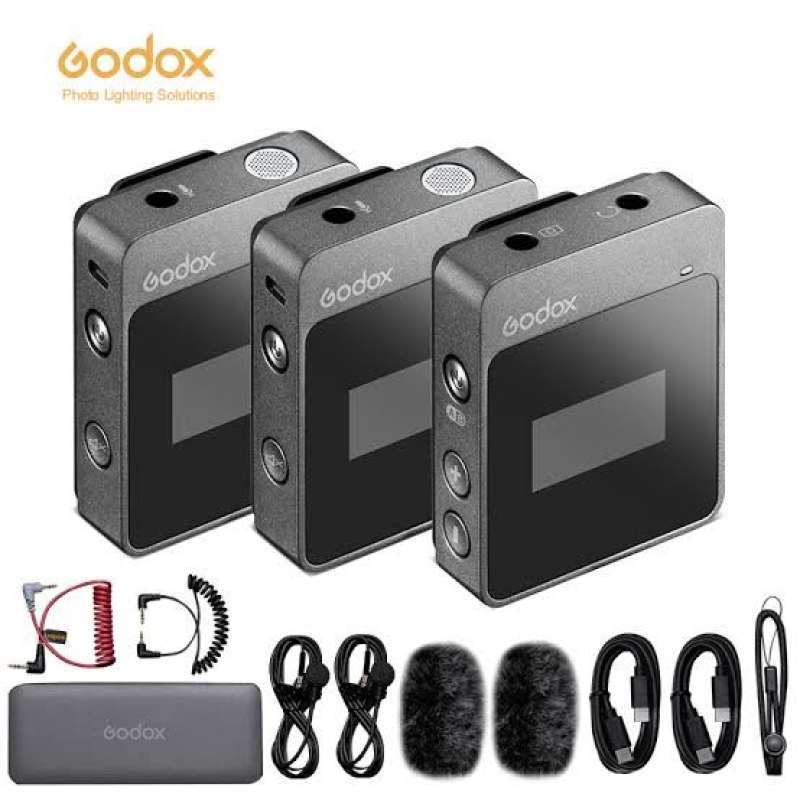 Promo GODOX MOVE M2 DUAL CHANNEL MICROPHONE WIRELESS SYSTEM MIC 2.4GHZ ...
