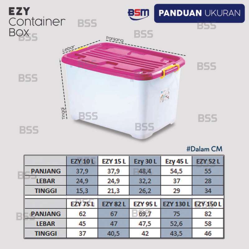 Promo EZY CONTAINER BOX CB 45 LITER BSM KONTAINER KOTAK PENYIMPANAN ...