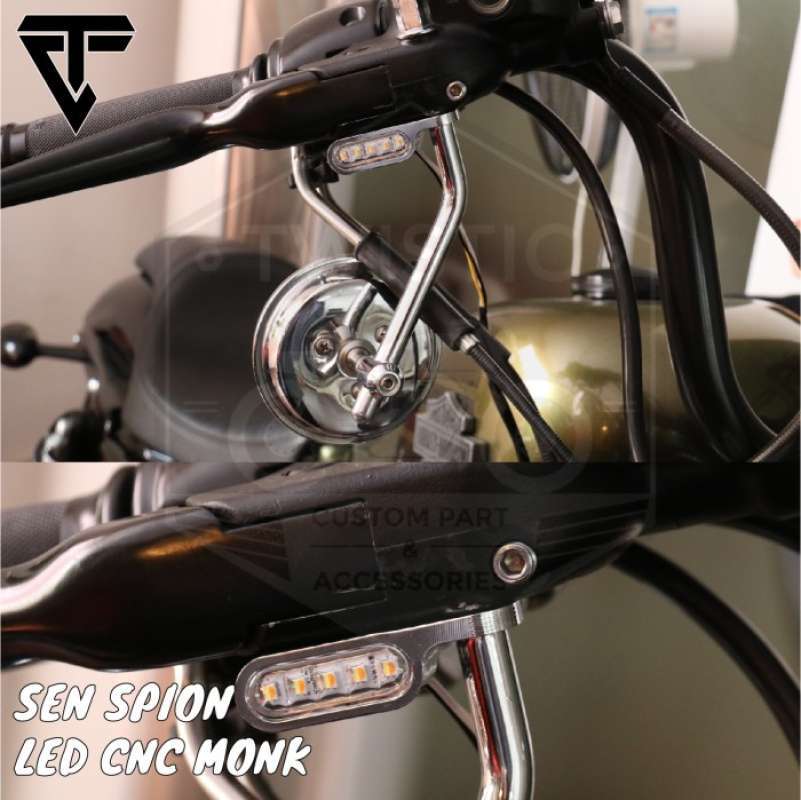 Promo Lampu Sen Sein LED Spion CNC Monk Motor Harley Davidson Bobber ...