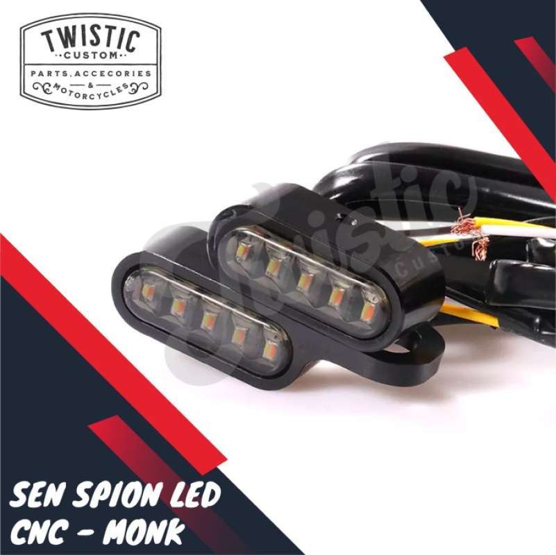 Promo Lampu Sen Sein LED Spion CNC Monk Motor Harley Davidson Bobber ...