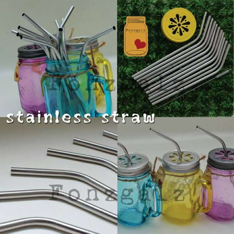 Jual Pipet stainless / pipet minuman bukan plastik / stainles straw ...
