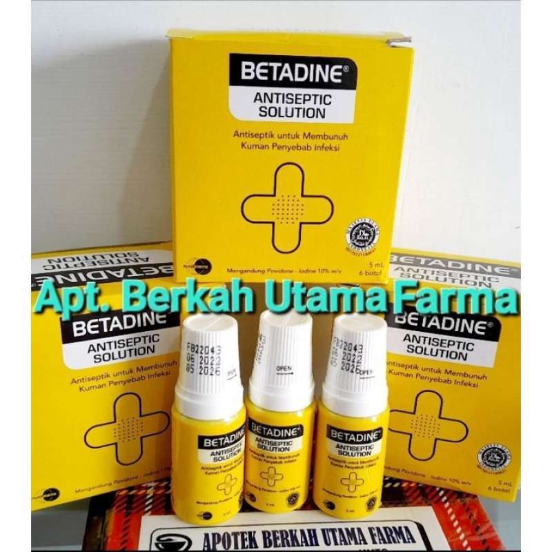 Jual Betadine Solution 5 ml - Antiseptik untuk Infeksi kulit dan luka pada tubuh di Seller ...