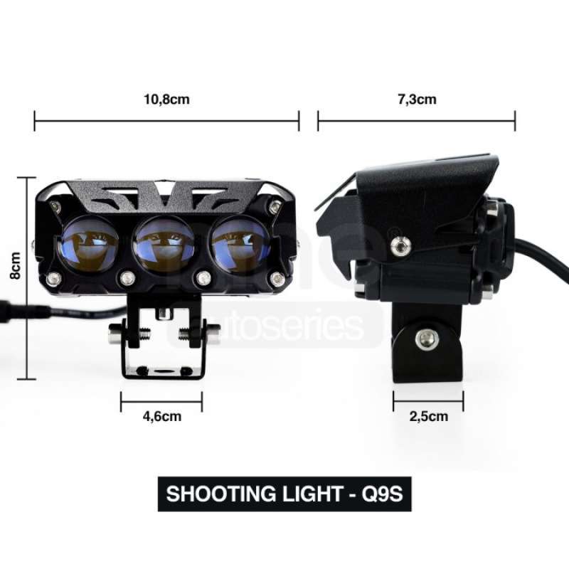 Promo Lampu Led Mini Laser Sql 3 Mata Blue Lens Nine Luminos Q9s 80watt ...