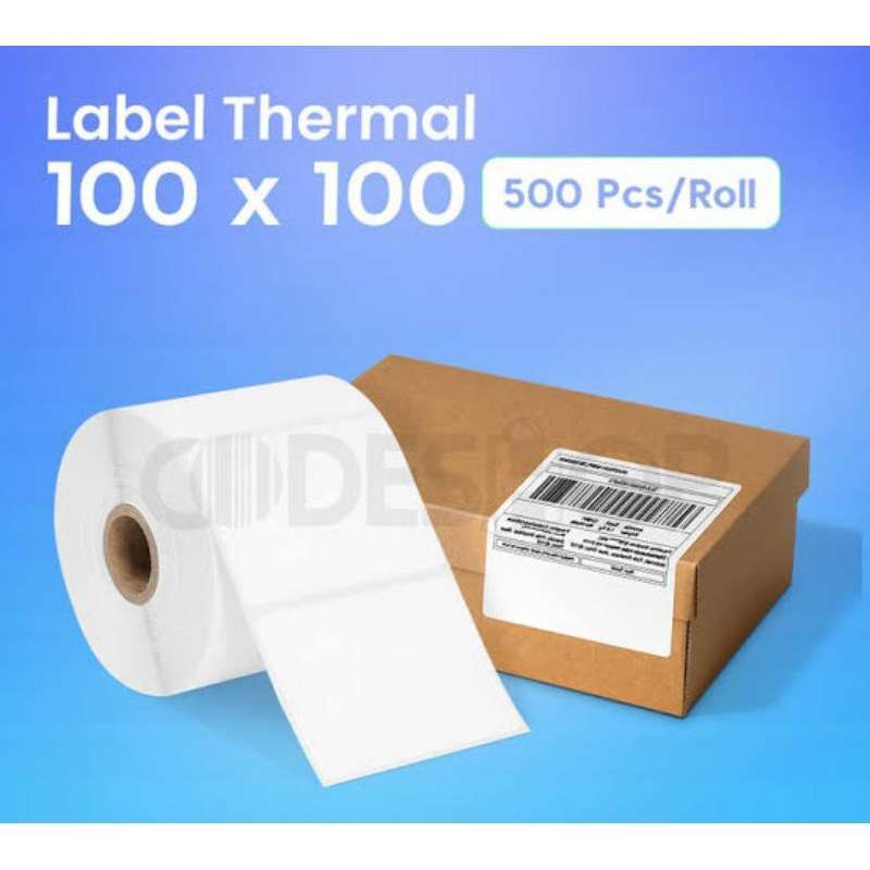 Jual sticker thermal 100x100 isi 500pcs per roll label barcode direct ...