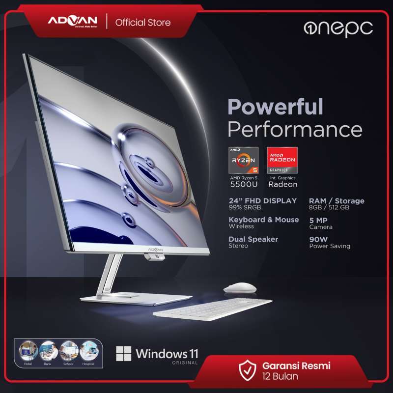 Promo Advan Komputer All In One Pc Aio Onepc Amd Ryzen 5 5500u 8+512gb ...