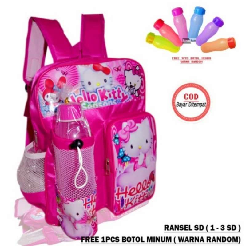 Jual TAS ANAK SEKOLAH SD TK PAUD PEREMPUAN HELOKITTY FREE BOTOLMINUM RANSEL - Ungu di Seller ...