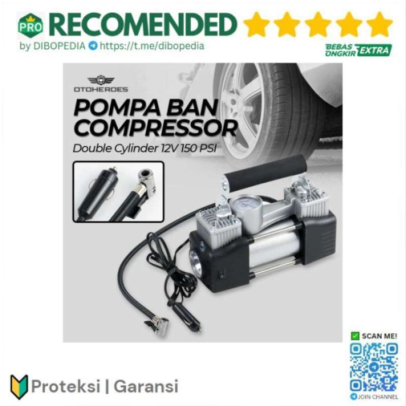 Promo Pompa Ban Mobil Heavy Duty Air Compressor Double Cylinder 12V 150 ...