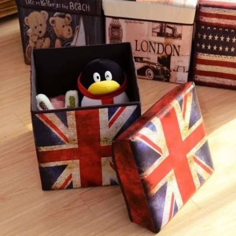 Promo Storage Box Mini Sofa Ottoman Lucu Kotak Kontainer Penyimpanan ...