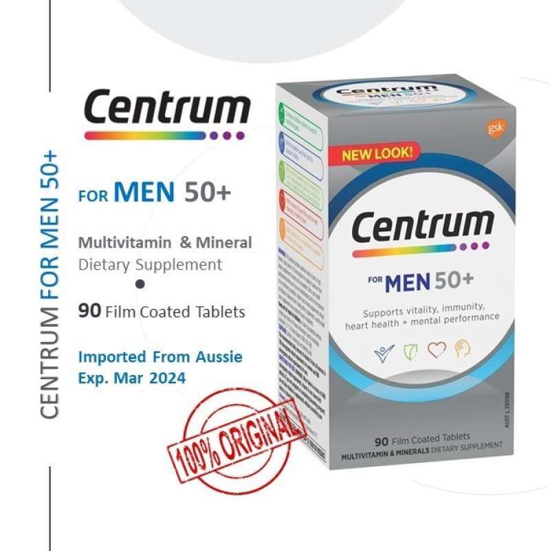 Promo Centrum For Men 50+, isi 90 Film Coated Tablets Diskon 33% di ...