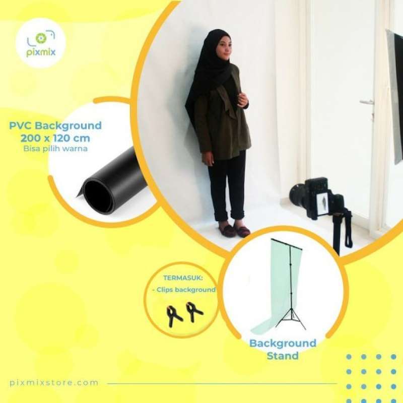 Promo Paket Background Stand - Pvc Background 200 Cm + Background Stand ...