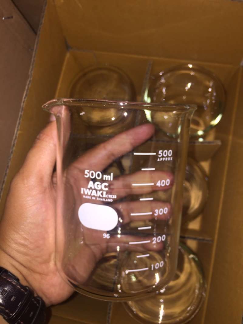 Promo Beaker glass iwaki 500 ml / Beaker Glass 500 ml / Gelas Kimia ...