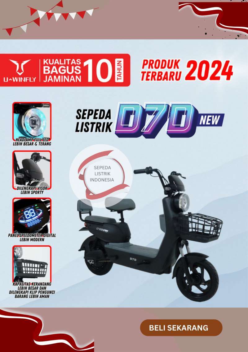 Promo Sepeda Listrik Uwinfly D7D NEW 2024 48 Volt/12 Ah Diskon 19% di ...