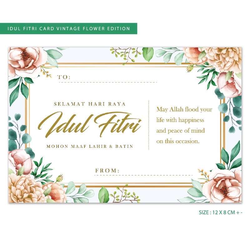 Jual Kartu Ucapan Idul Fitri Eid Mubarak Ramadan Kareem Lebaran Blank ...