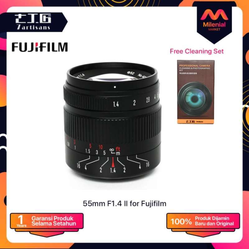 Promo Terbaik Lensa 7Artisans 55Mm F1.4 Mark Ii For Fujifilm X Mount Termurah - Paket Cleaning ...
