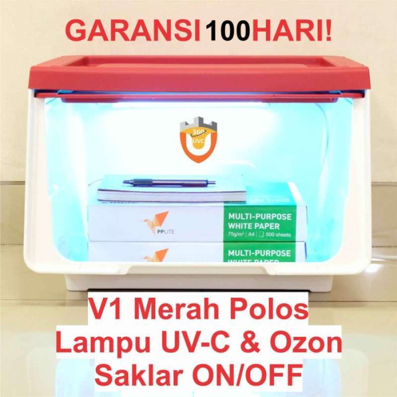 Promo Uv-c Box Sterilisasi 1 Lampu Tuv Manual / Kotak Sterilizer Germicidal - Multicolor Merah ...