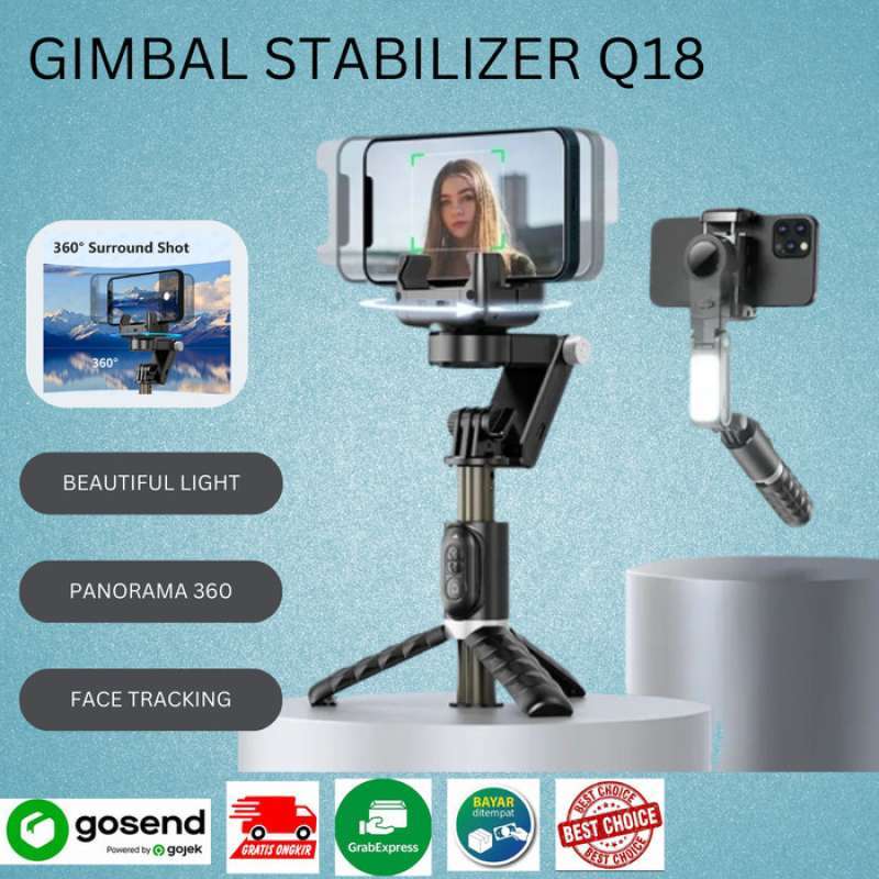 Promo GIMBAL Q18 STABILIZER SMART TRACKING 360 AXIS TRIPOD TONGSIS HP - Q18 Diskon 50% di Seller ...