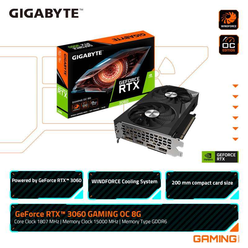 Jual Gigabyte GeForce RTX 3060 GAMING OC 8G di Seller Gigabyte Official ...