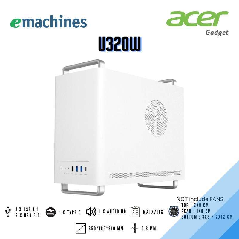 Promo Casing Gaming / Pc Case Matx Emachines Acer Gadget U320 White ...