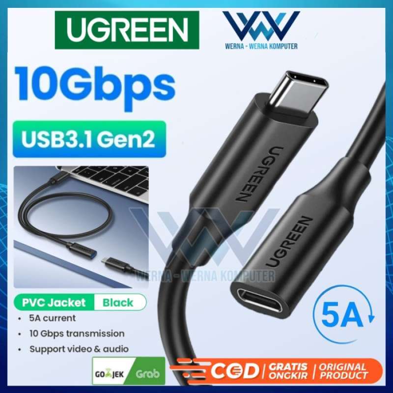 Promo UGREEN KABEL DATA/FAST CHARGING EXTENSION TYPE-C MALE TO TYPE-C ...