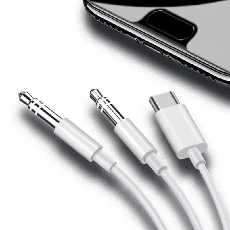 Promo USB TYPE C DUAL AUX AUDIO CABLE ADAPTER Diskon 50% di Seller ...