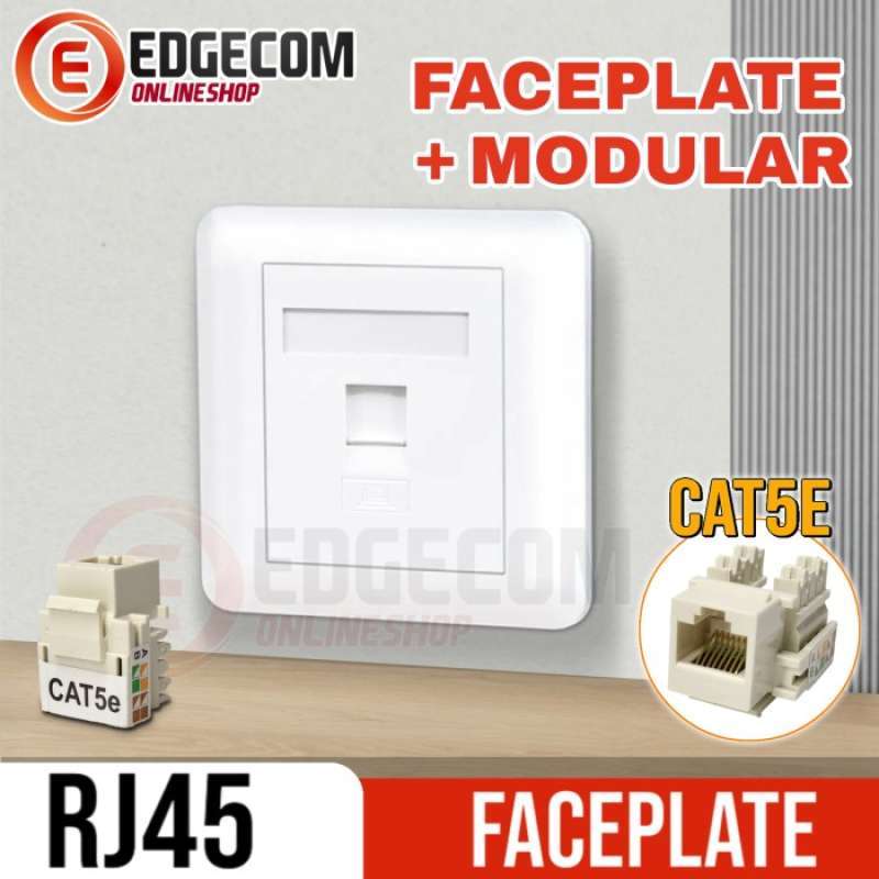 Promo Faceplate Modular Jack RJ45 Single / Face Plate Lan RJ45 ...