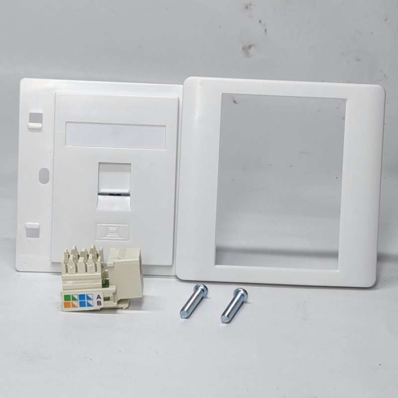 Promo Faceplate Modular Jack RJ45 Single / Face Plate Lan RJ45 ...