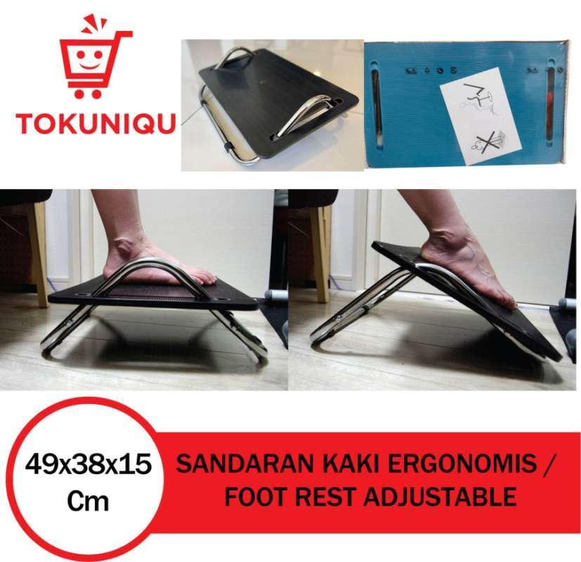 Jual Sandaran Kaki Ergonomis Adjustable Untuk Meja Kerja Kantor Foot ...