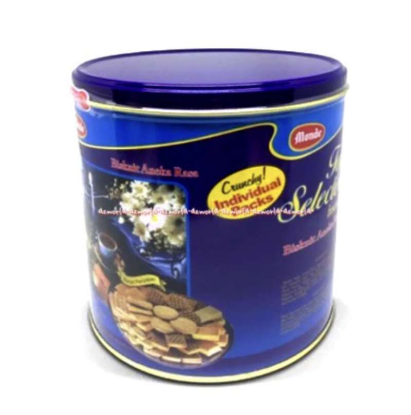 Jual Monde Biskuit Aneka Rasa 450gr Biskuit Pilihan Kemasan Kaleng Biru ...