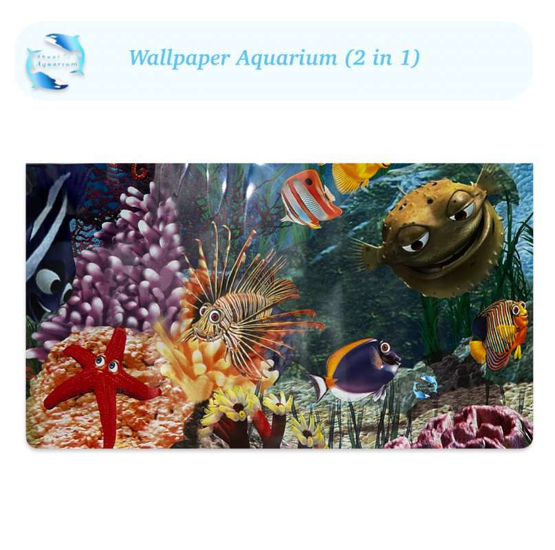 Promo Wallpaper Aquarium Tinggi 40cm 50cm Nemo 3d Background Aquarium ...