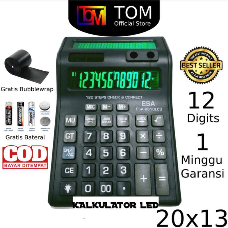 Jual Kalkulator Digital Led 2 Layar 12 Digit Esa 8810 - Calculator Check Di Seller Maha Karya ...