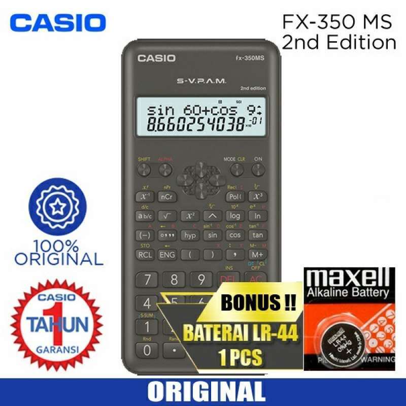 Jual Kalkulator Casio Fx 350 Ms Plus Original Asli Di Seller Maha Karya ...