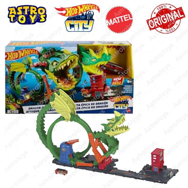 Jual Hot Wheels City Dragon Drive Firefight Track set Jalur Balapan Lurus Mobil Balap hotwheels ...