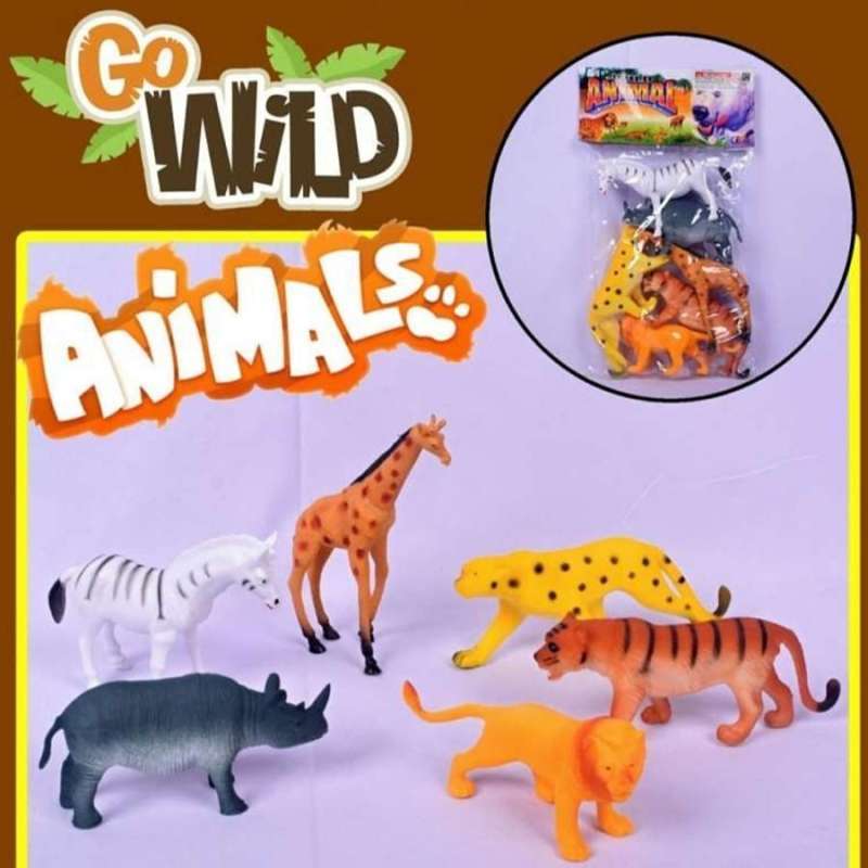 Jual Mainan Hewan Karet Besar Wild Animals Kingdom Isi 6pcs Di Seller ...