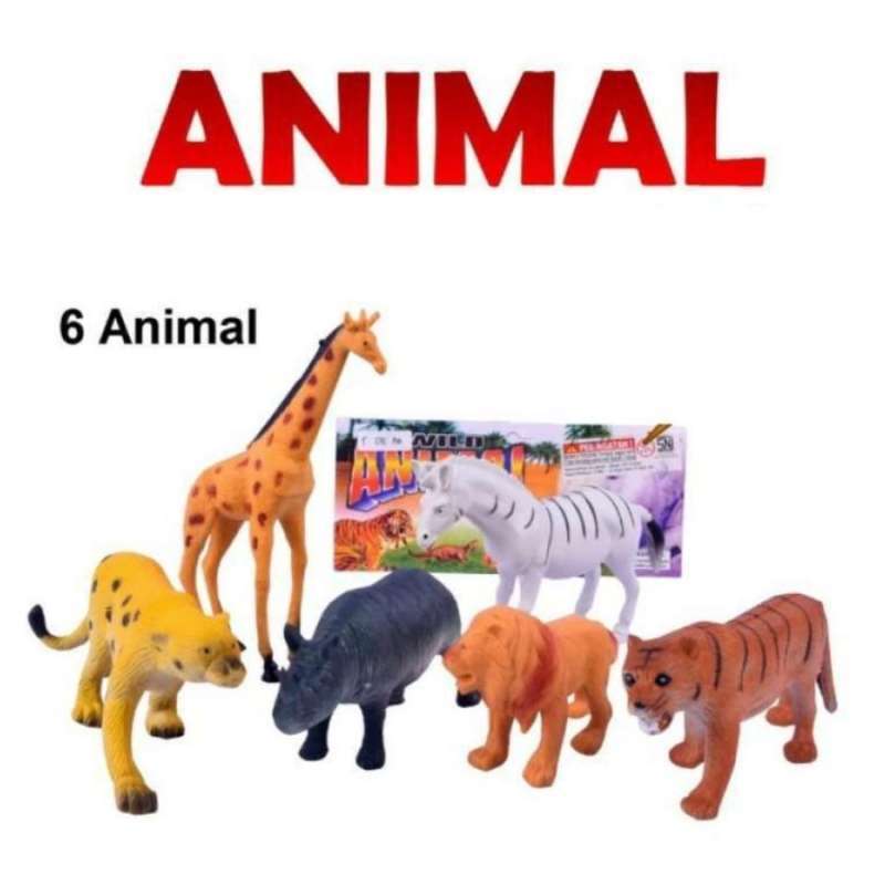 Jual Mainan Hewan Karet Besar Wild Animals Kingdom Isi 6pcs Di Seller ...