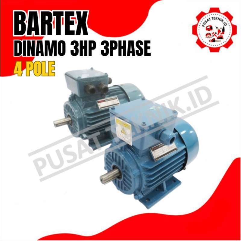 Jual DINAMO BARTEX 3 PHASE 4 POLE/ELEKTRO 3HP MOTOR BARTEX 1400 RPM 3 PHASE 3HP di Seller PUSAT ...