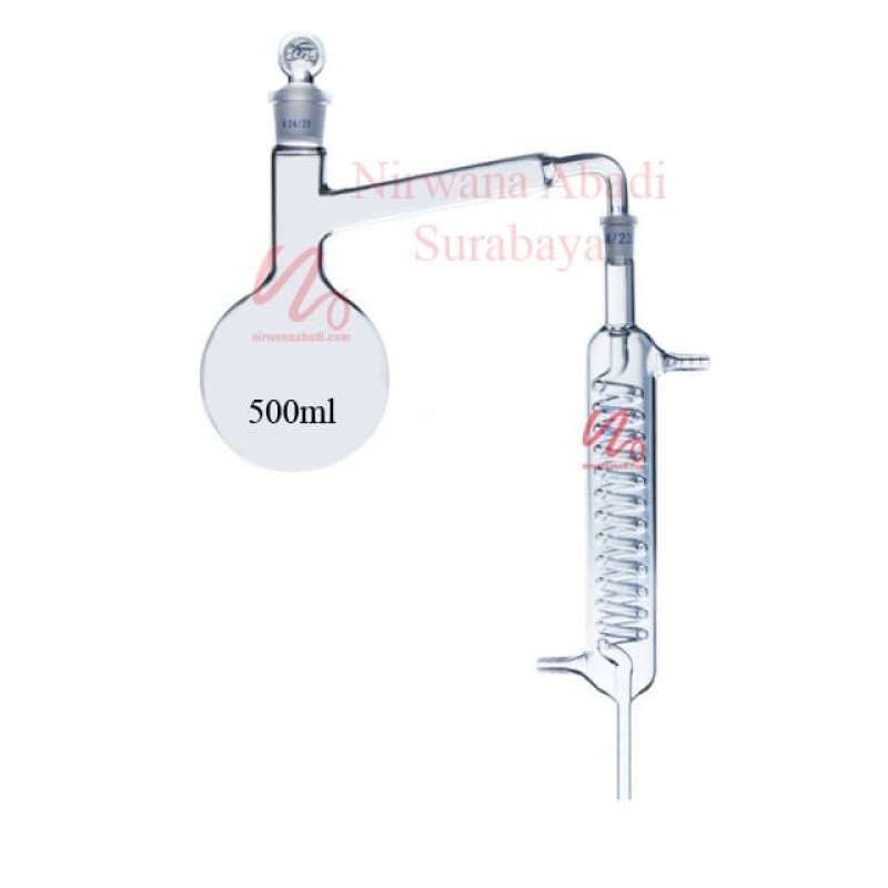 Promo Alat Destilasi labu 500ml lengkap dengan kondensor spiral Diskon ...